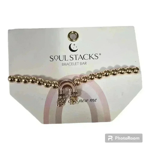 Jewelry | Nwt Soul Stacks Pink And Gold Rainbow Bracelet | Poshmark